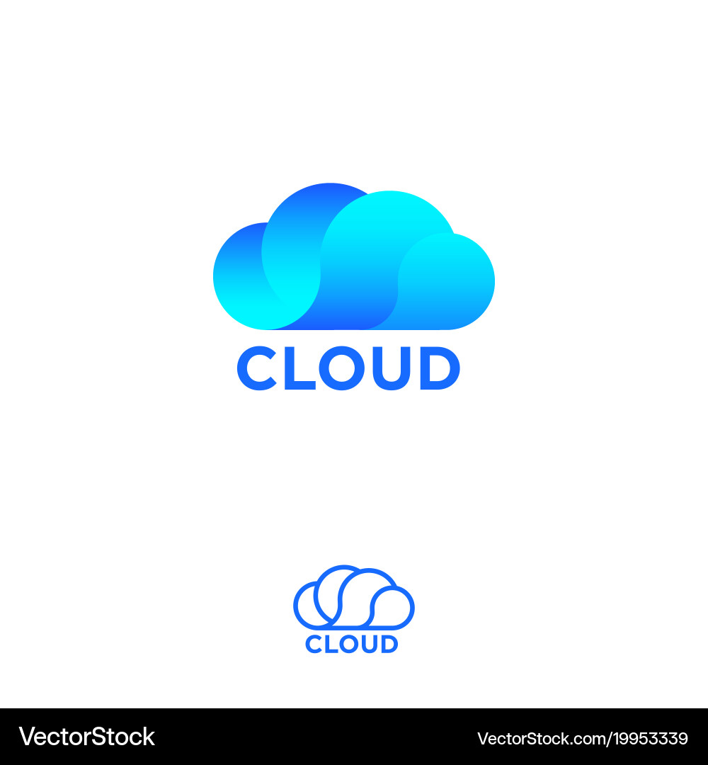 Cloud computing logo info emblems Royalty Free Vector Image