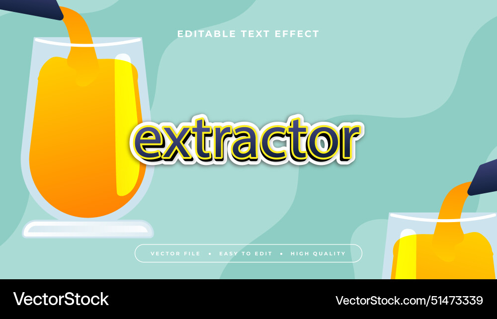 Colorful colourful extractor 3d editable text Vector Image