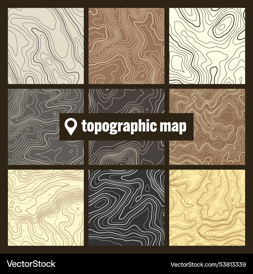 Colorful topographic map with contour lines Vector Image