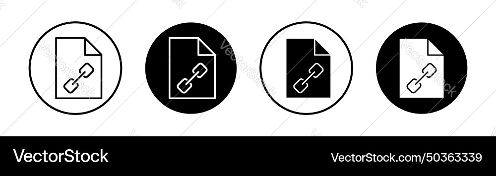 Document link icon set web file and copy symbol Vector Image