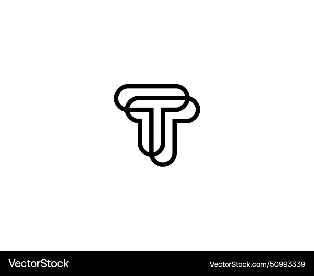 Double t black and white logo elegant Royalty Free Vector