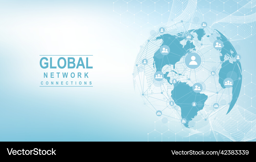 Global network connection concept big data Vector Image