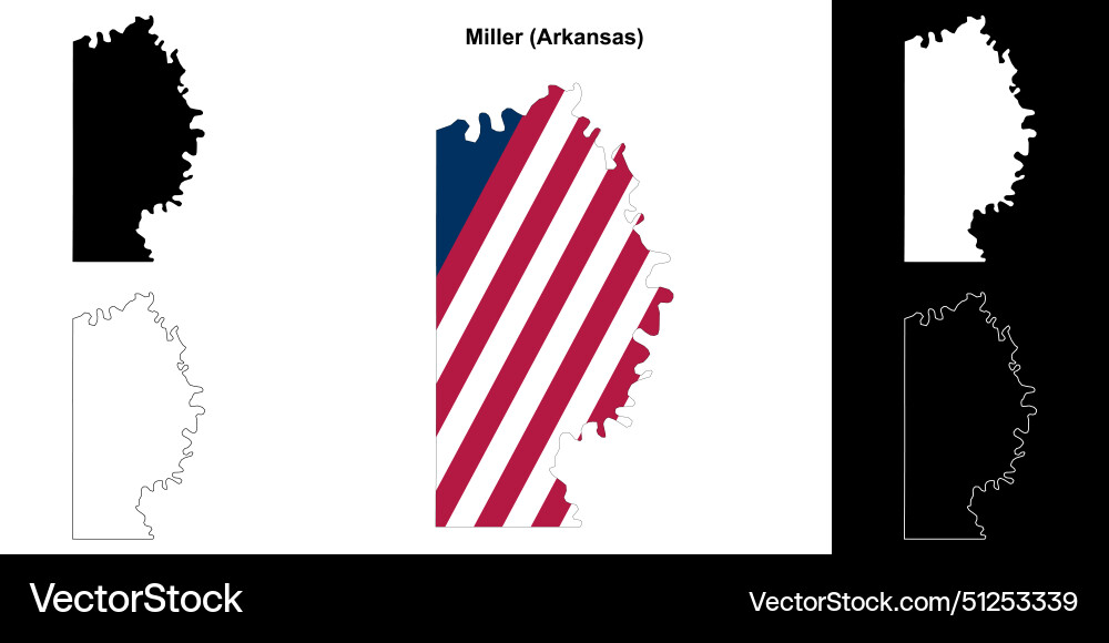 Miller outline map Royalty Free Vector Image - VectorStock