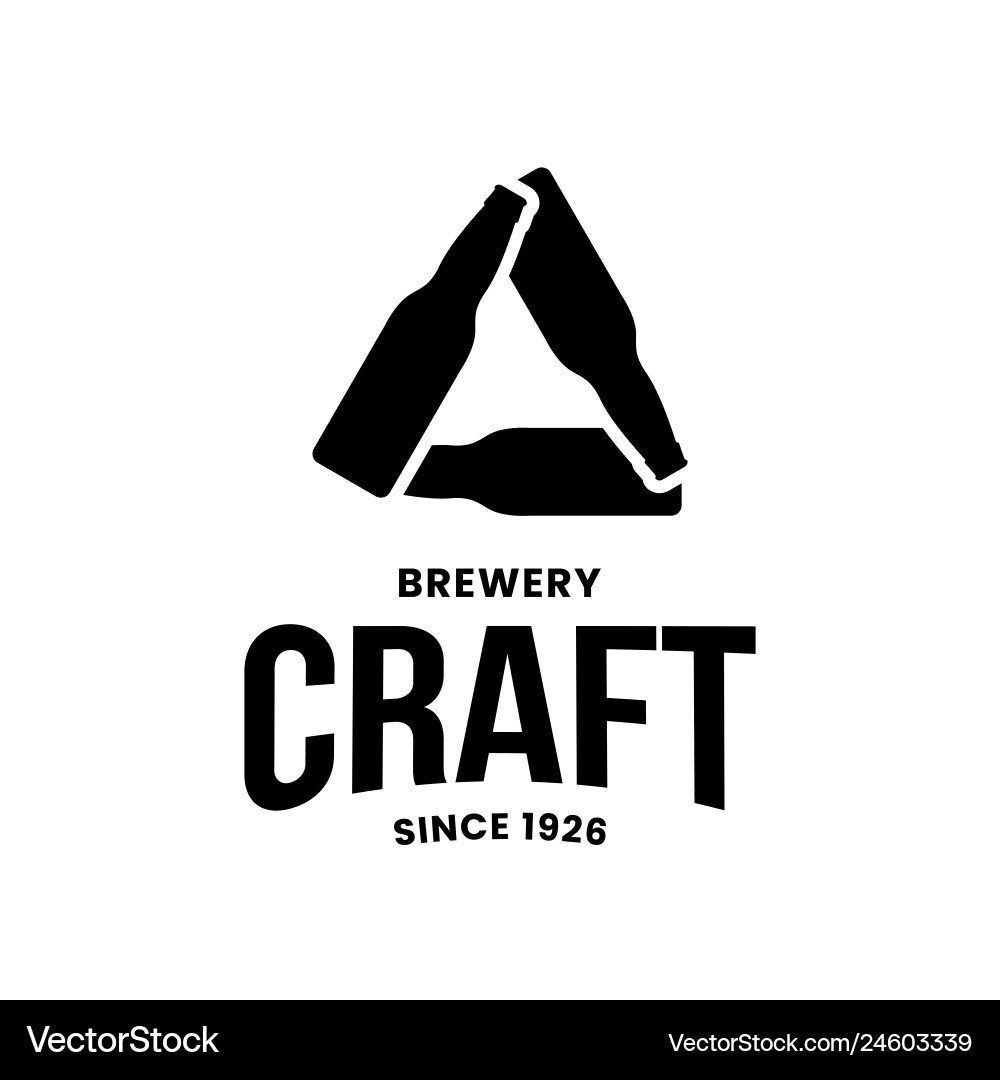 Modern craft beer drink logo sign for bar pub Vector Image