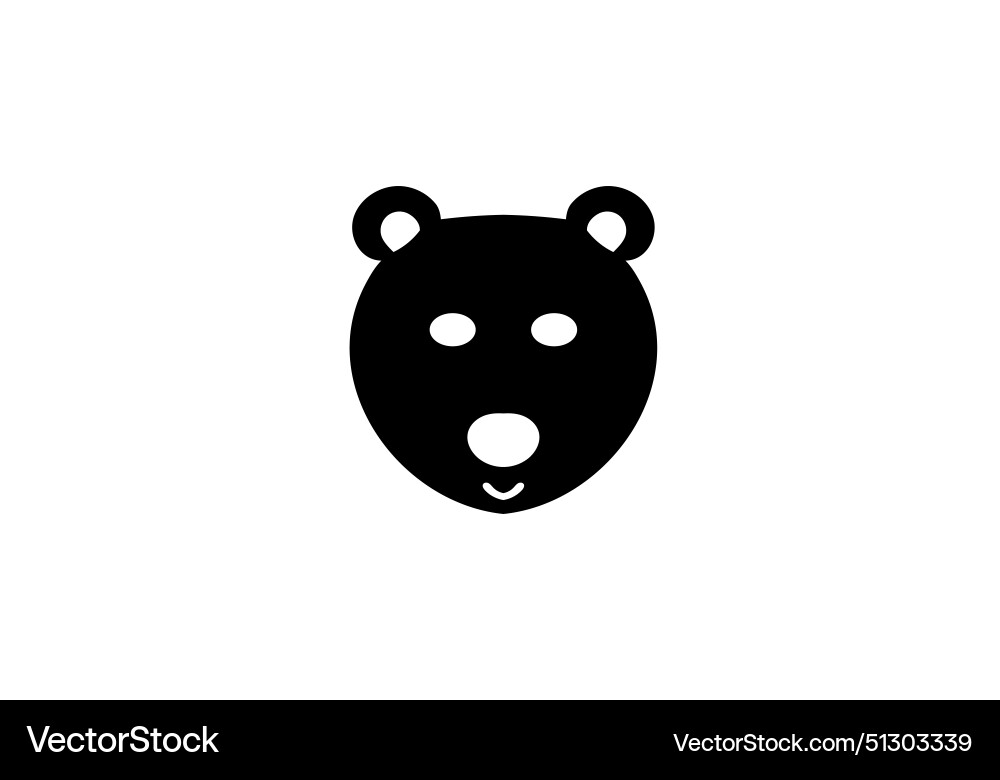Modern minimal style bear icon design Royalty Free Vector