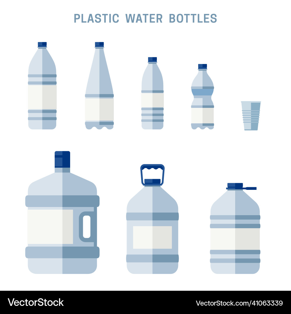 Plastic containers for clean drinking water Vector Image