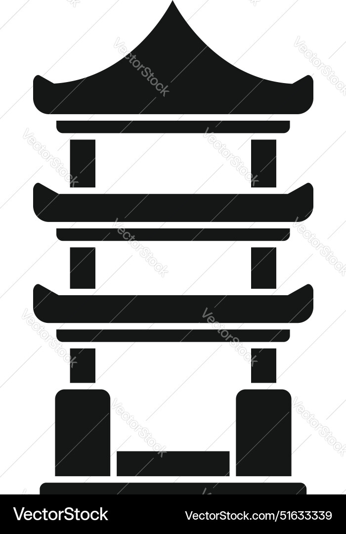 Traditional asian building with three floors Vector Image