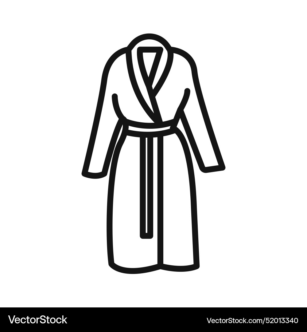 Bathrobe icon black line art Royalty Free Vector Image
