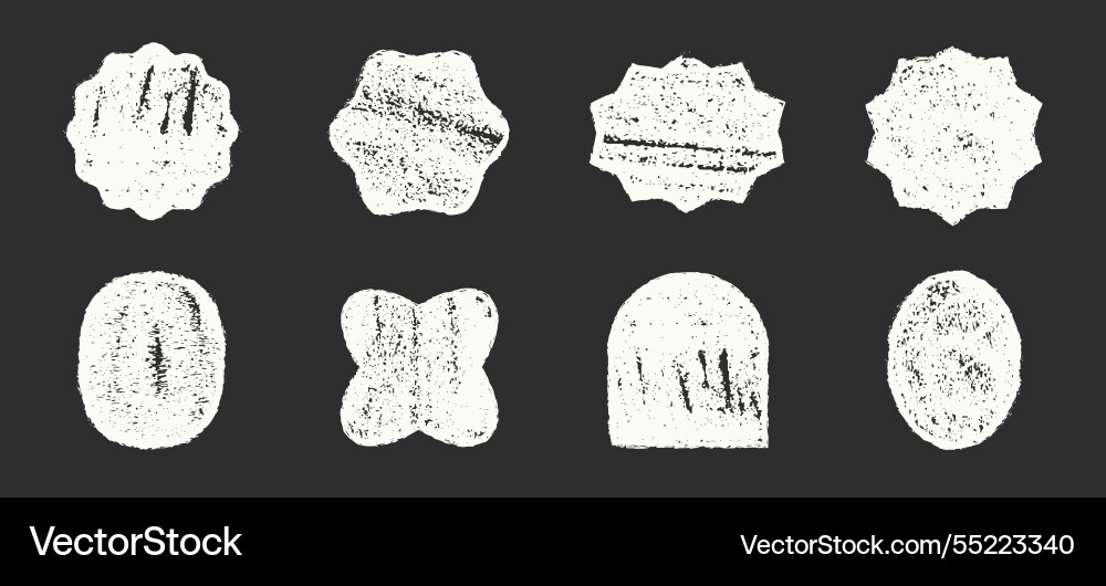 Chalk squiggle retro stickers set crayon Vector Image