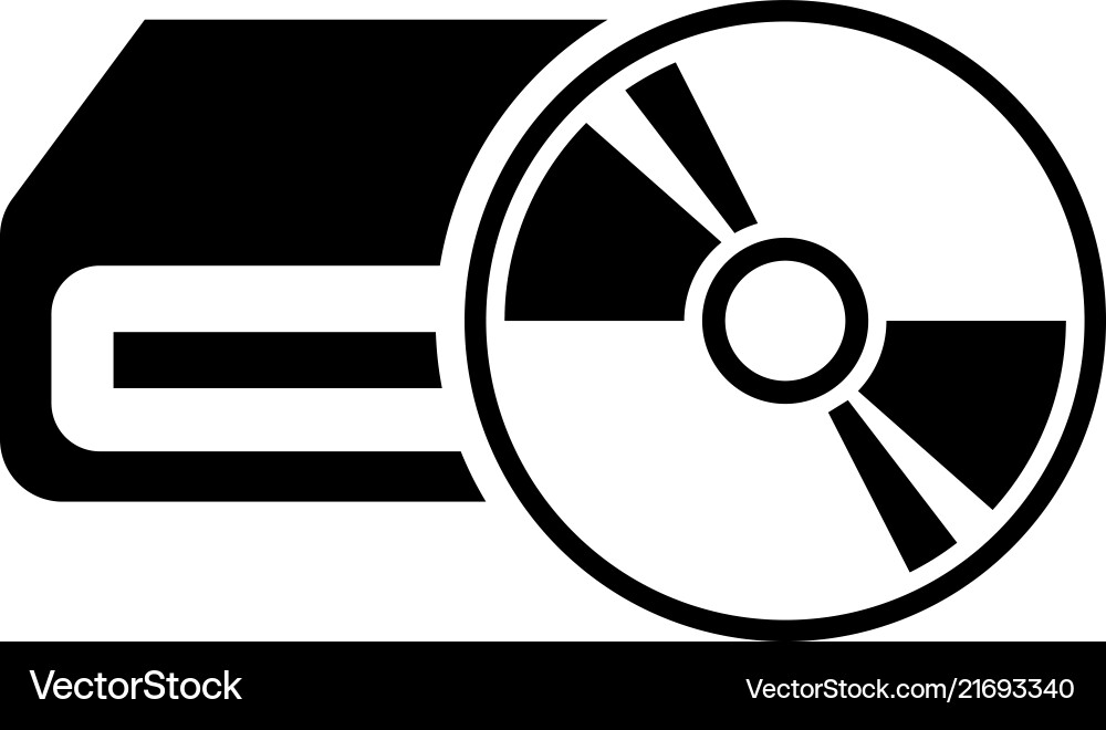 Computer hardware portable optical drive flat Vector Image