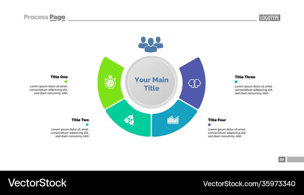 Four steps strategy diagram template Royalty Free Vector