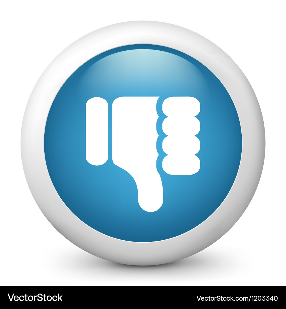 Glossy Blue Icon - Thumbs Down Royalty Free Vector Image