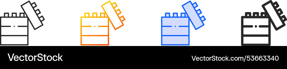 Lego iconthin linear gradient blue stroke Vector Image