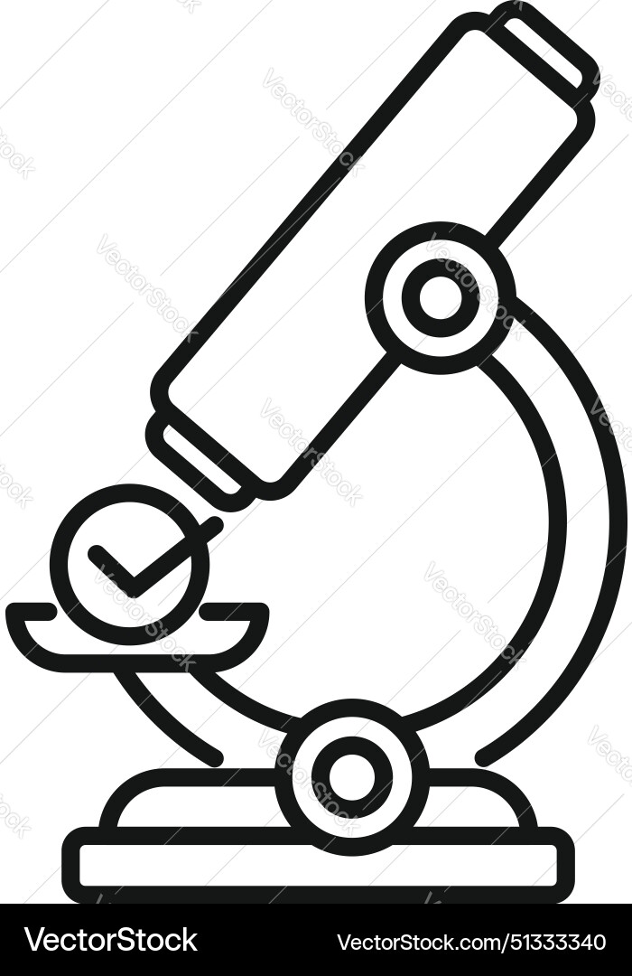 Line art style microscope icon Royalty Free Vector Image