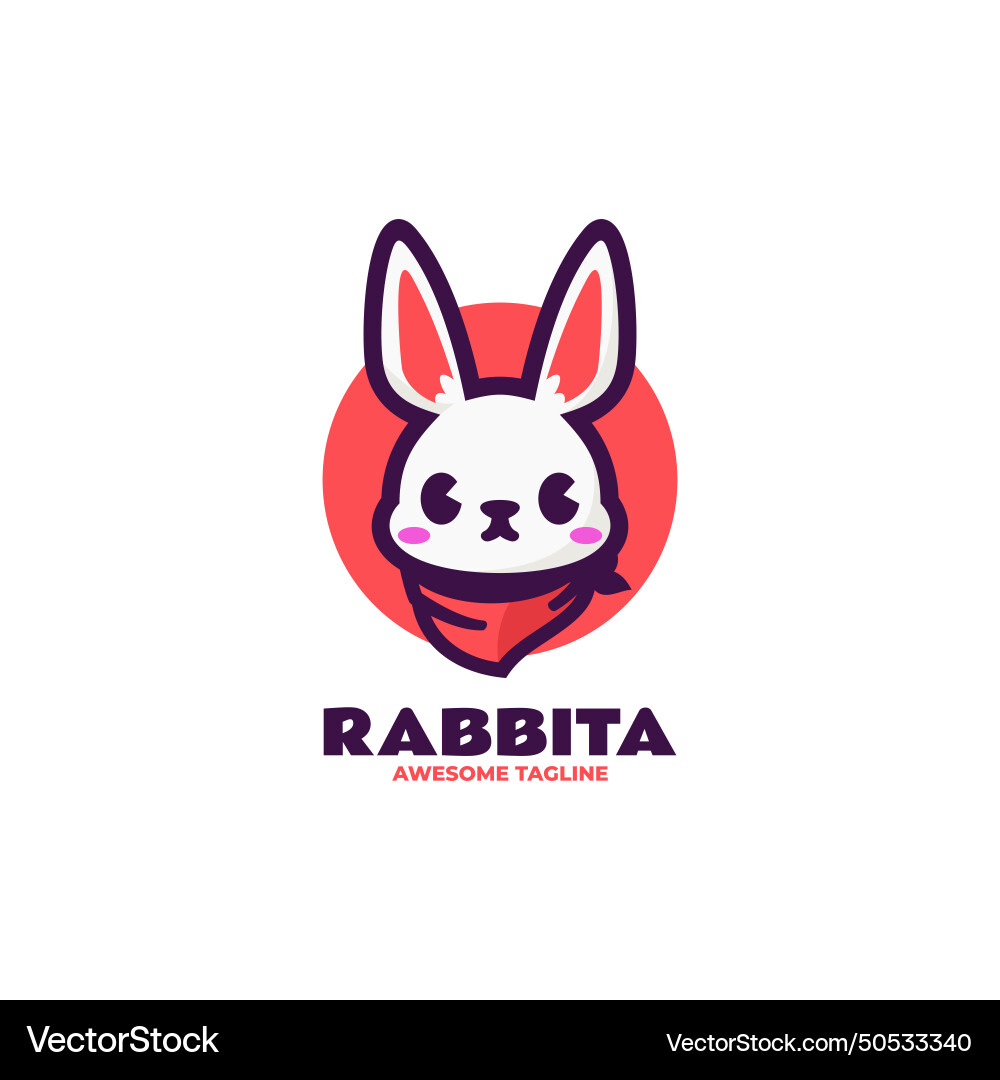 Logo rabbit mascot cartoon style Royalty Free Vector Image