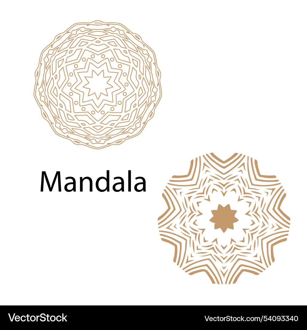 Made of thin lines detailed mandala Royalty Free Vector