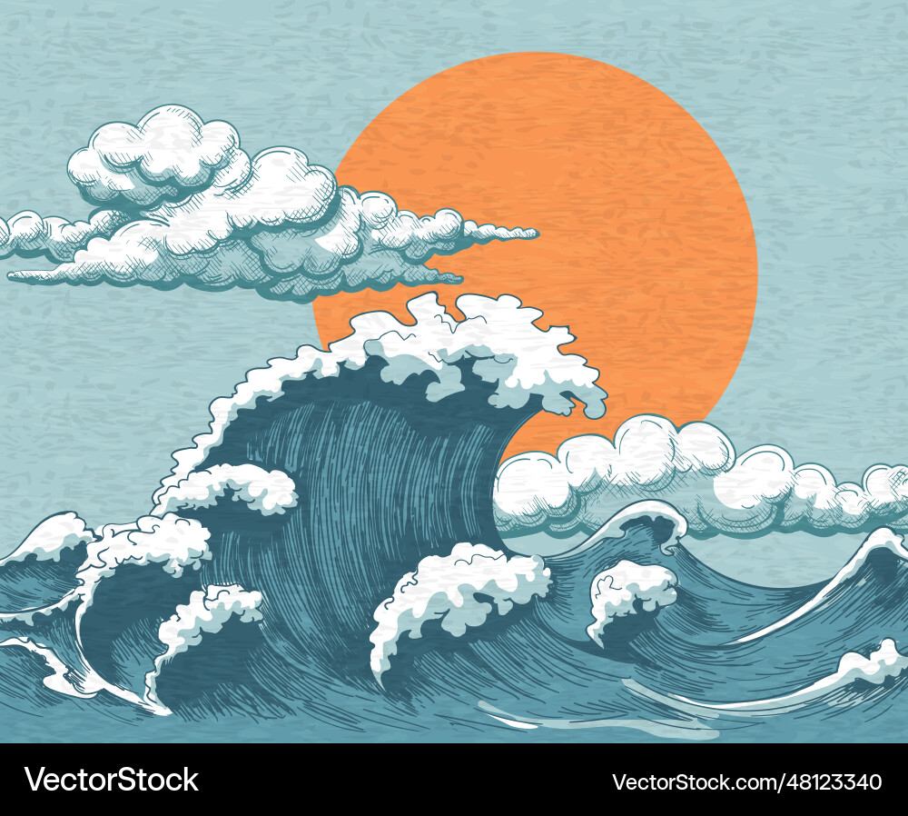 Ocean Wave Drawing Cool Ocean Waves: Over 43,858 Royalty Free