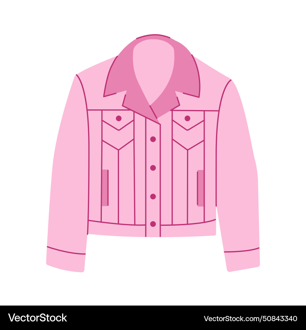 Pink denim jacket element of a spring summer Vector Image
