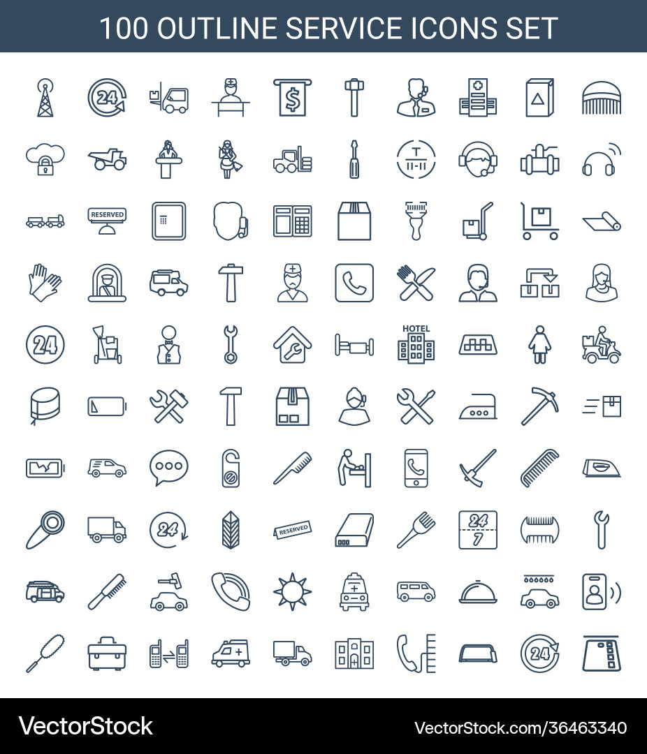 Service Icon Set Royalty Free Vector Image - VectorStock