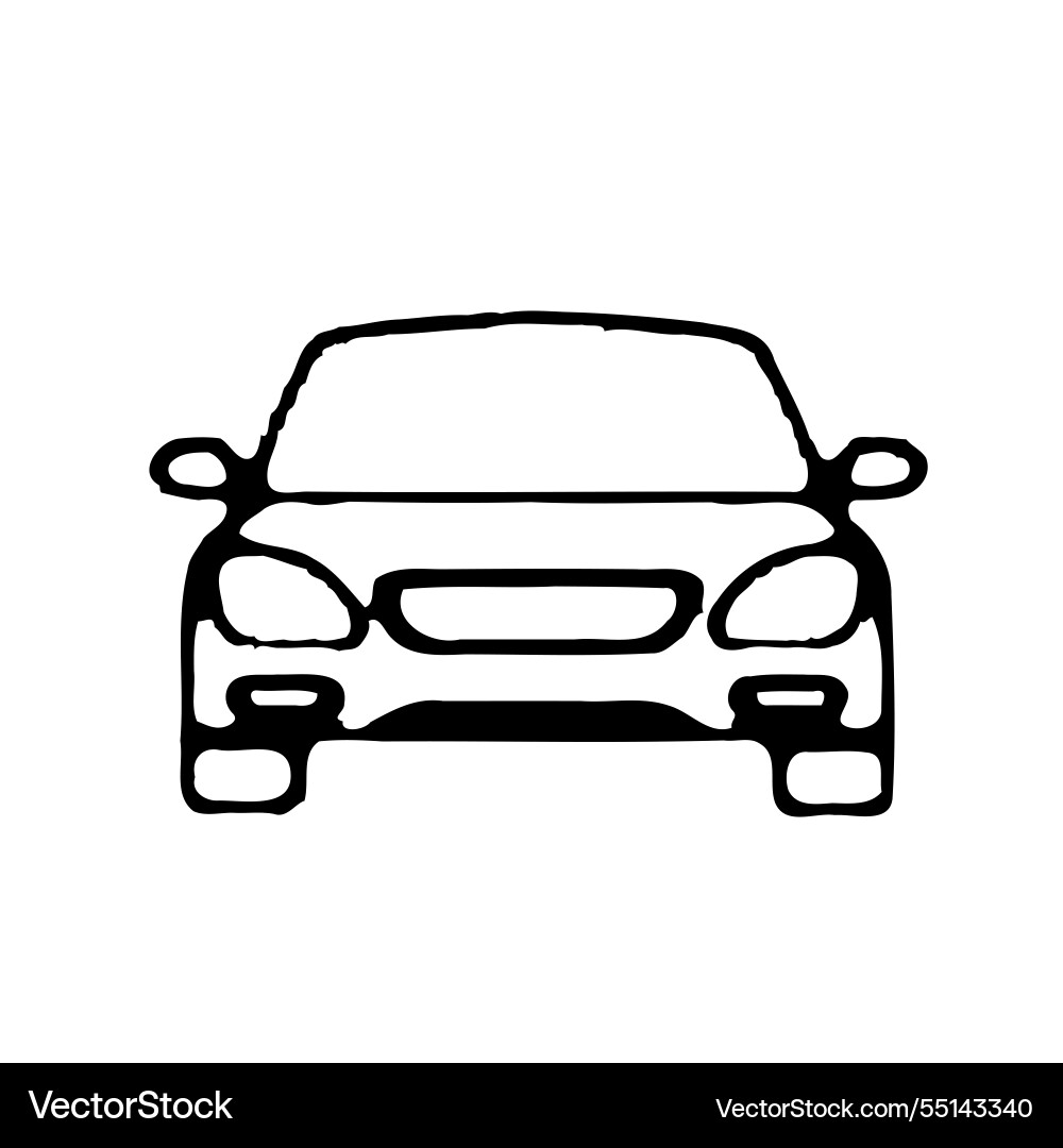 Simple car icon black and white Royalty Free Vector Image