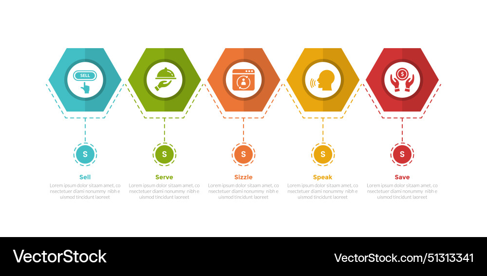 5s model marketing infographics template diagram Vector Image