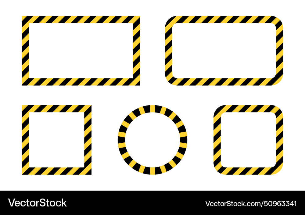 Frame caution with warning tape Royalty Free Vector Image