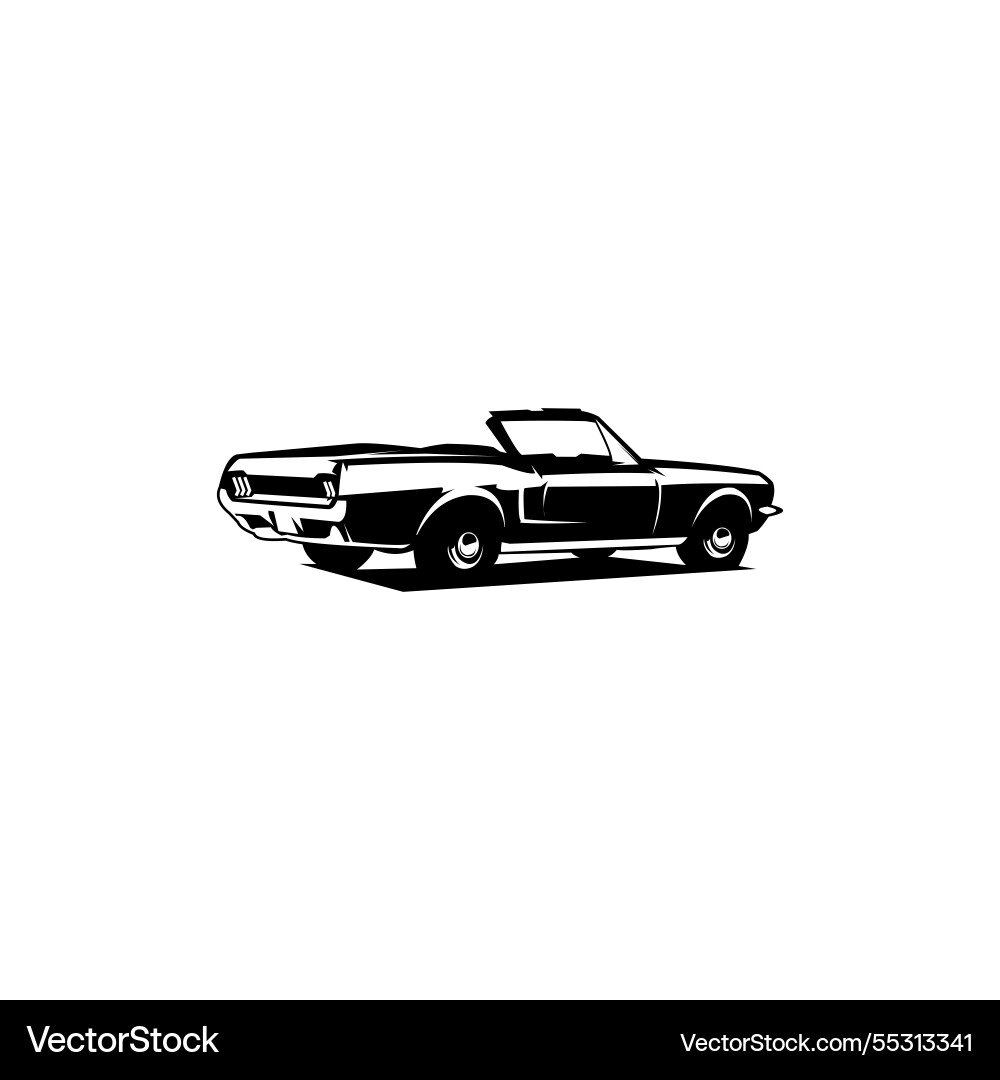 From behind of 1967 ford mustang Royalty Free Vector Image