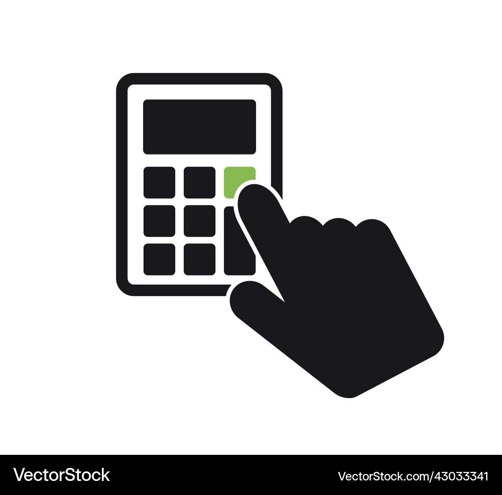 Hand with a calculator icon Royalty Free Vector Image