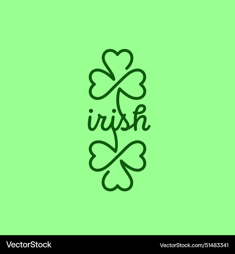 Irish clover logo Royalty Free Vector Image - VectorStock