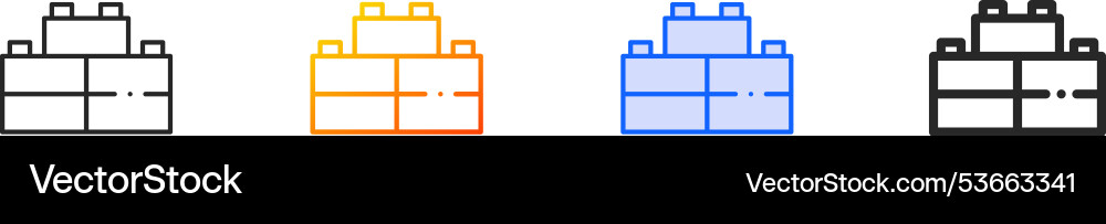 Lego iconthin linear gradient blue stroke Vector Image