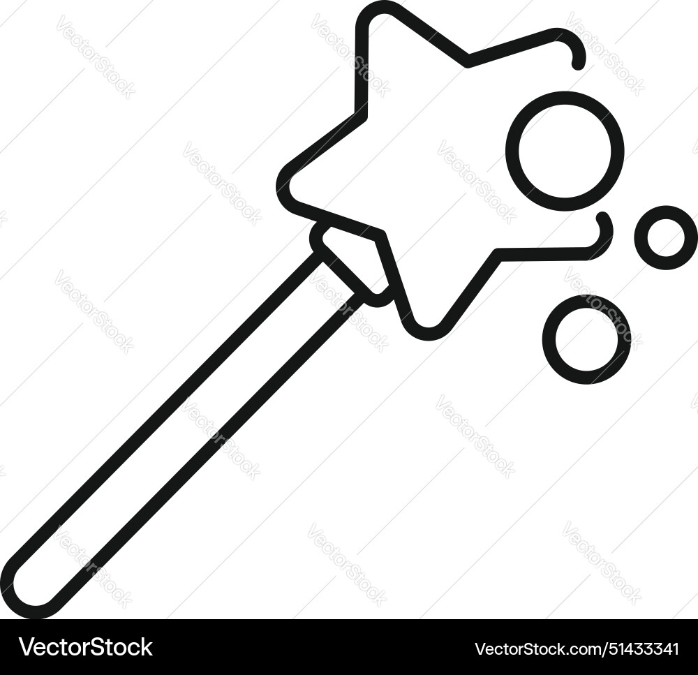 Magic wand line art Royalty Free Vector Image - VectorStock
