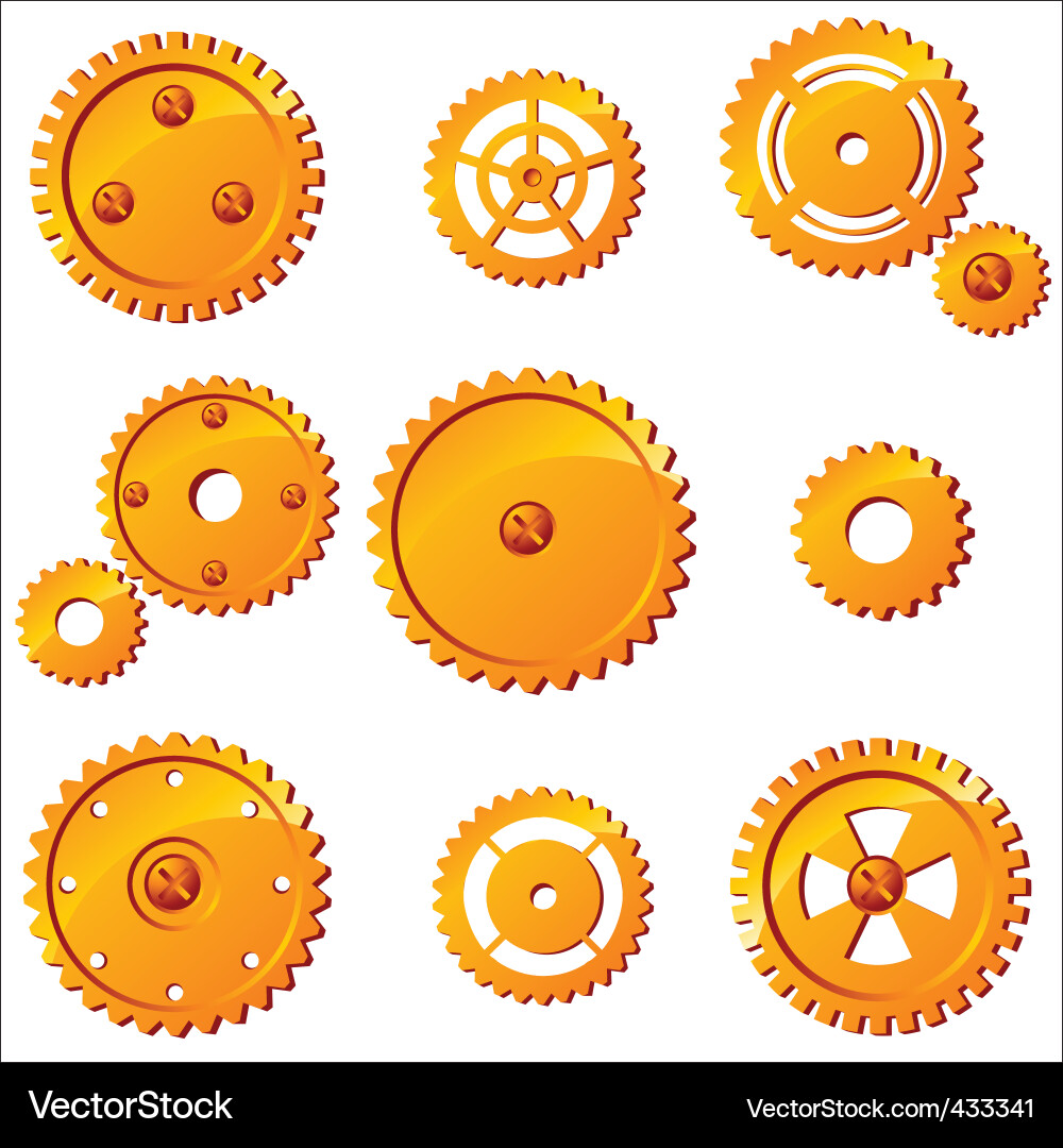 Mechanism icons Royalty Free Vector Image - VectorStock