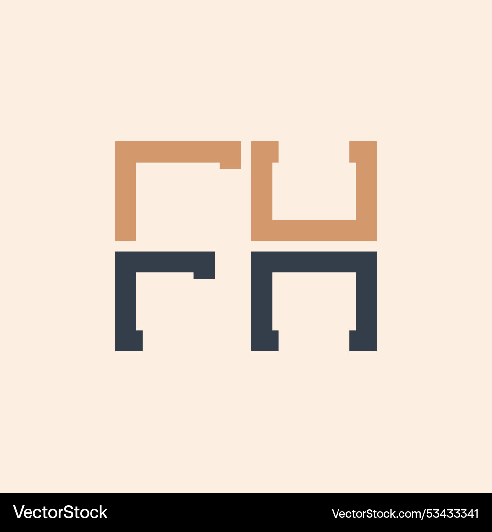 Modern fh letter logo design creative and Vector Image