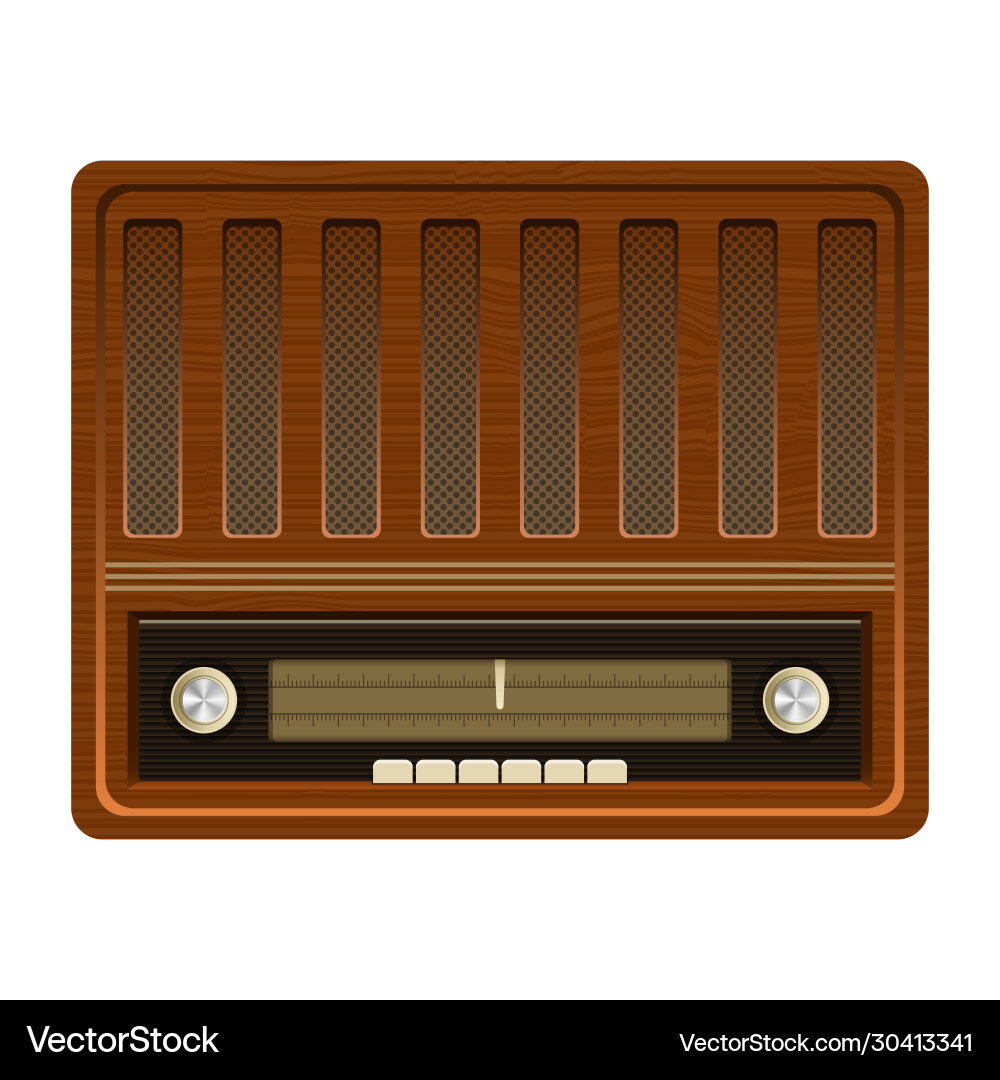 Old vintage radio Royalty Free Vector Image - VectorStock
