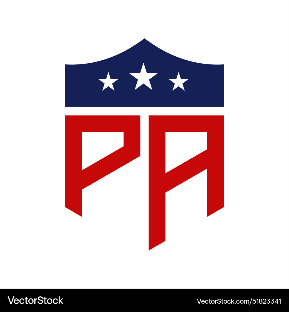 Patriotic pa logo design letter Royalty Free Vector Image