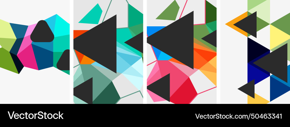 Set of triangle poster backgrounds Royalty Free Vector Image