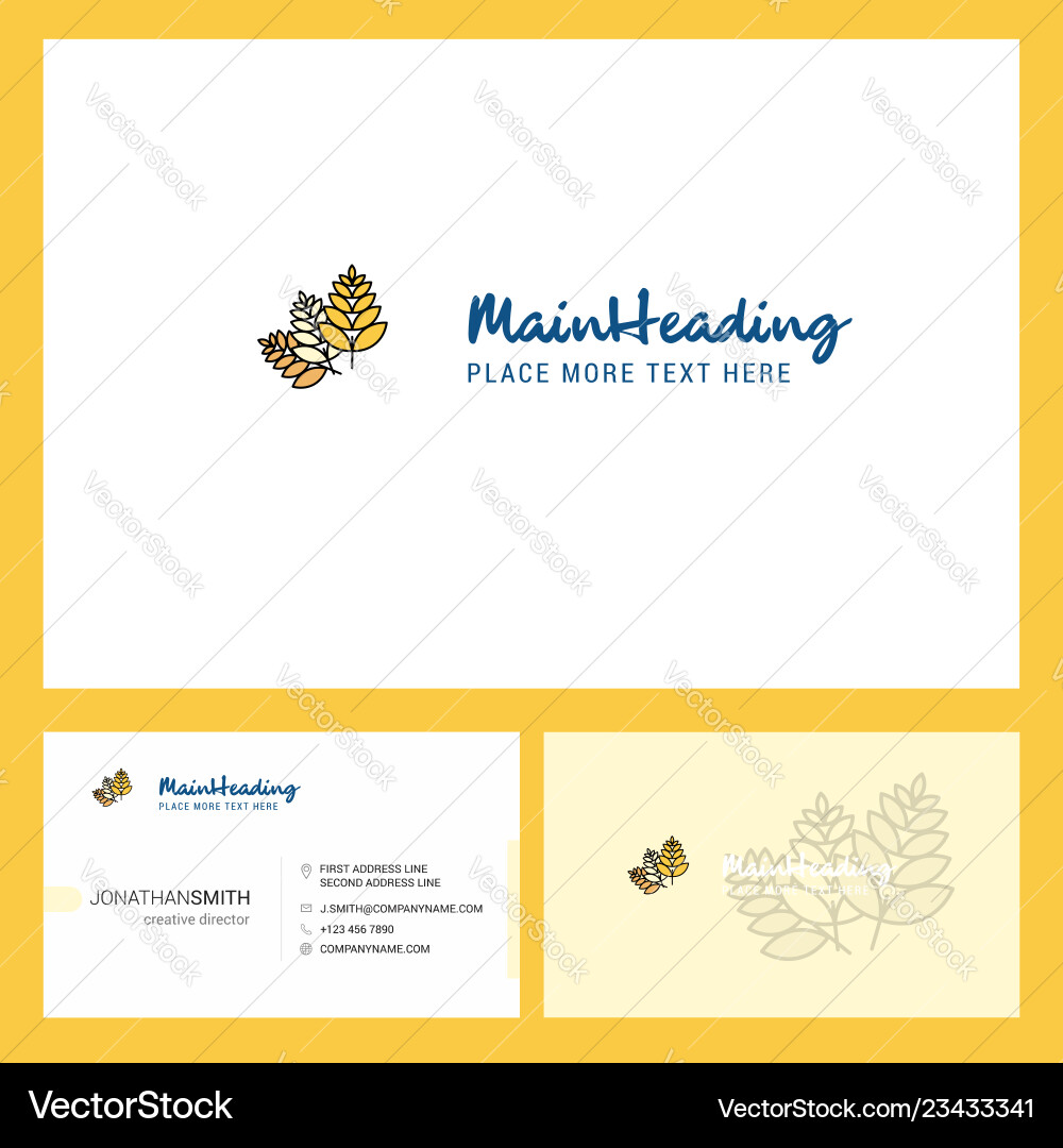 Wheat logo design mit tagline vorne und hinten Vektorbild