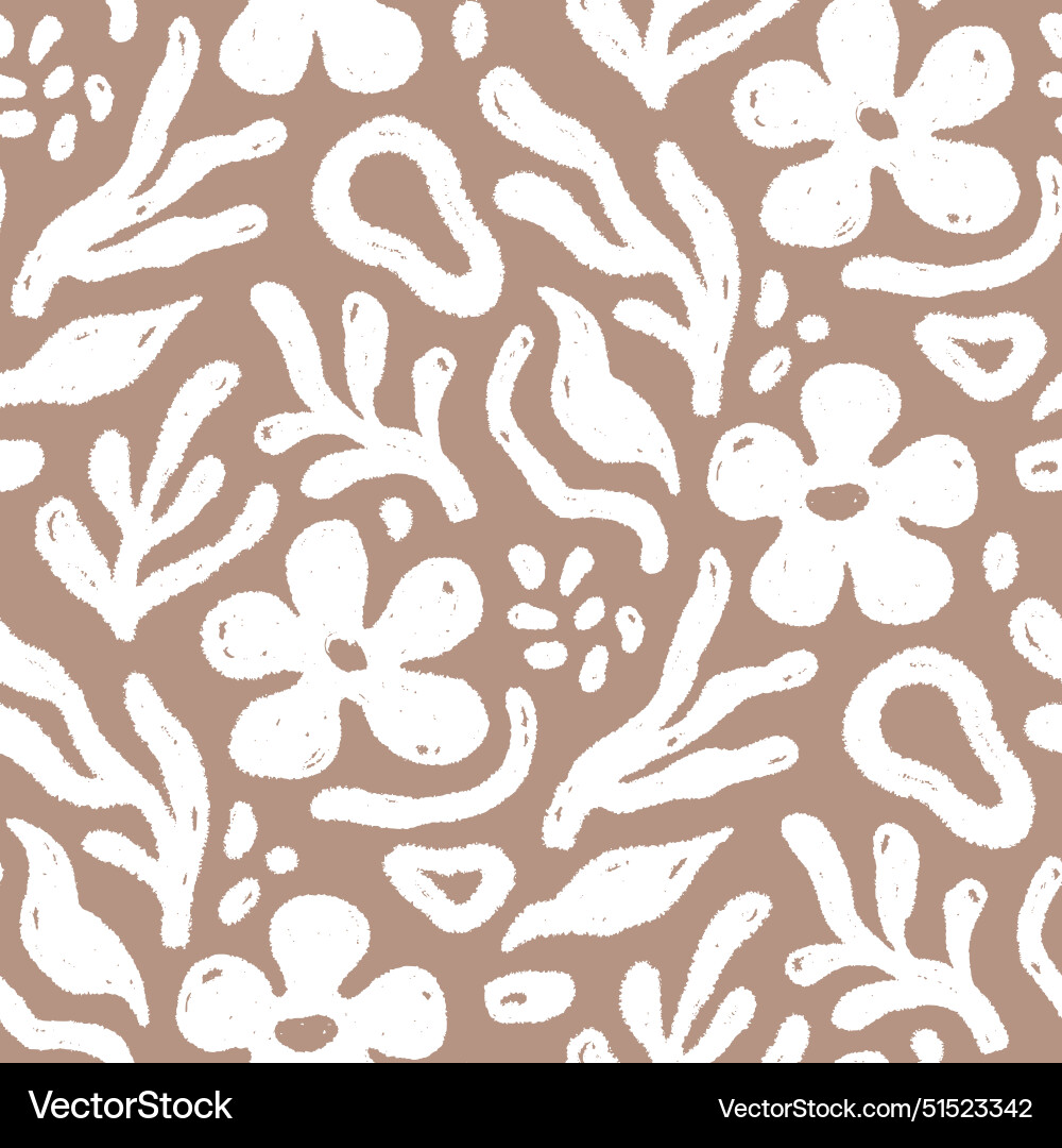 Abstract floral shape seamless pattern Royalty Free Vector