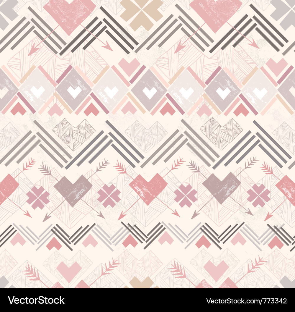 Abstract geometric seamless pattern aztec style Vector Image
