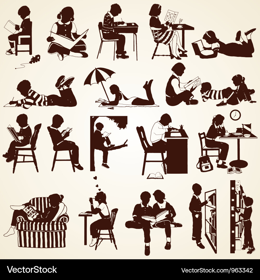 Children Doing Homework Vector Images (over 410)