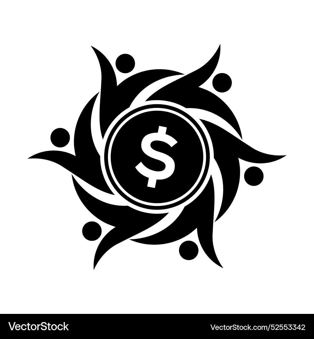 Creative man and money logo Royalty Free Vector Image