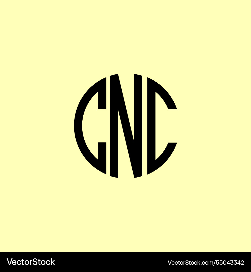 Creative rounded initial letters cnc logo Vector Image