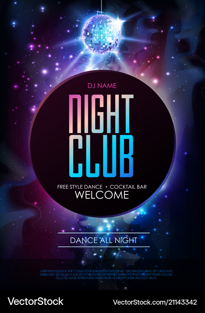 Disco ball background party poster Royalty Free Vector Image