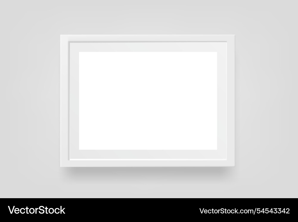 Empty picture frame on the sall 3d mockup Vector Image