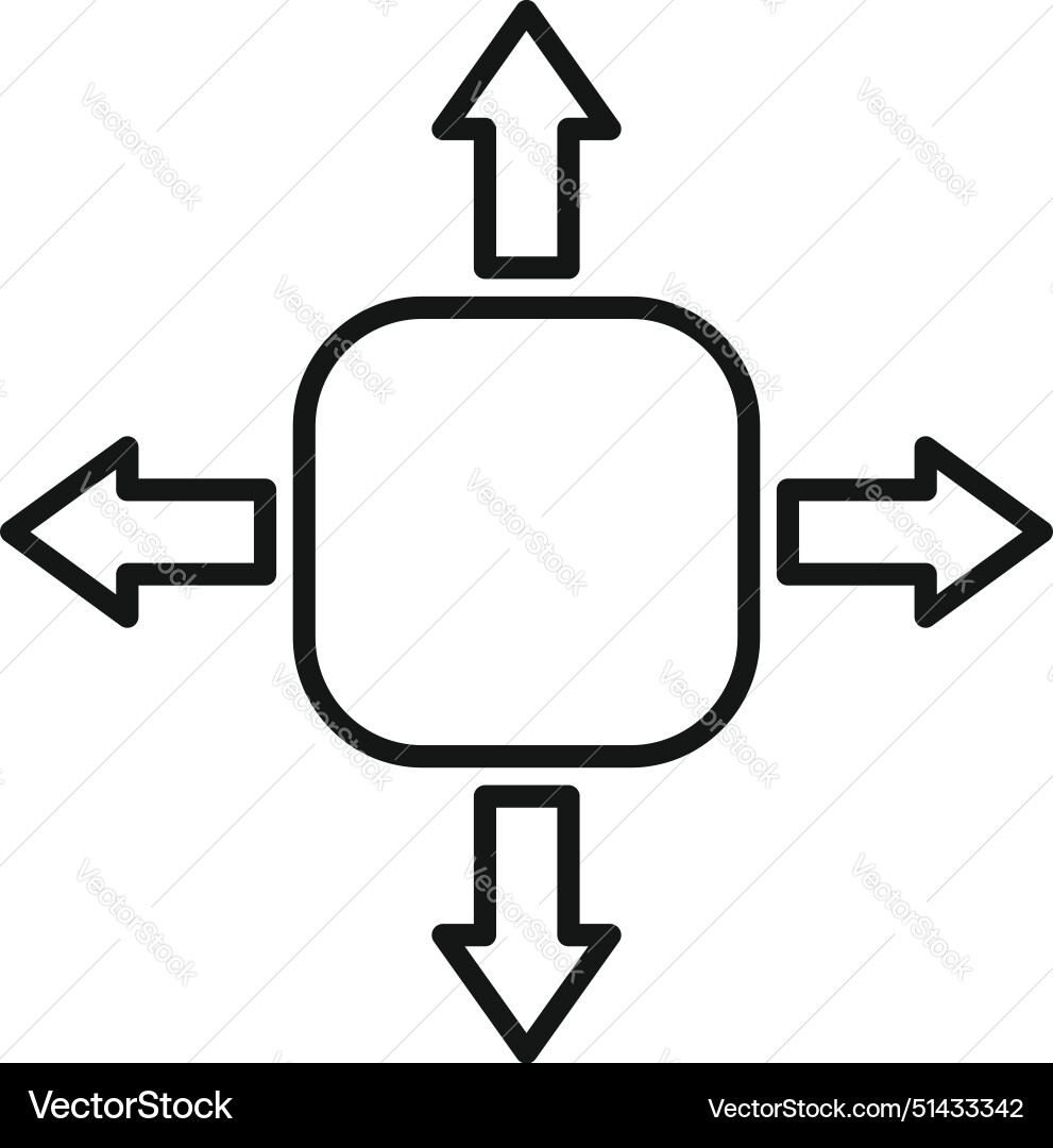 Fourway directional arrows sign icon Royalty Free Vector