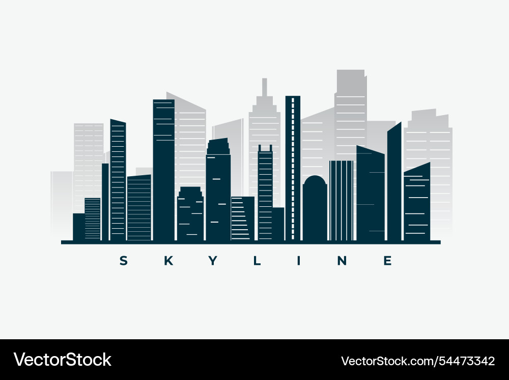 High rise urban skyscraper building silhouette Vector Image