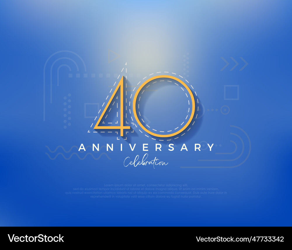 Line art number design for 40th anniversary Vector Image