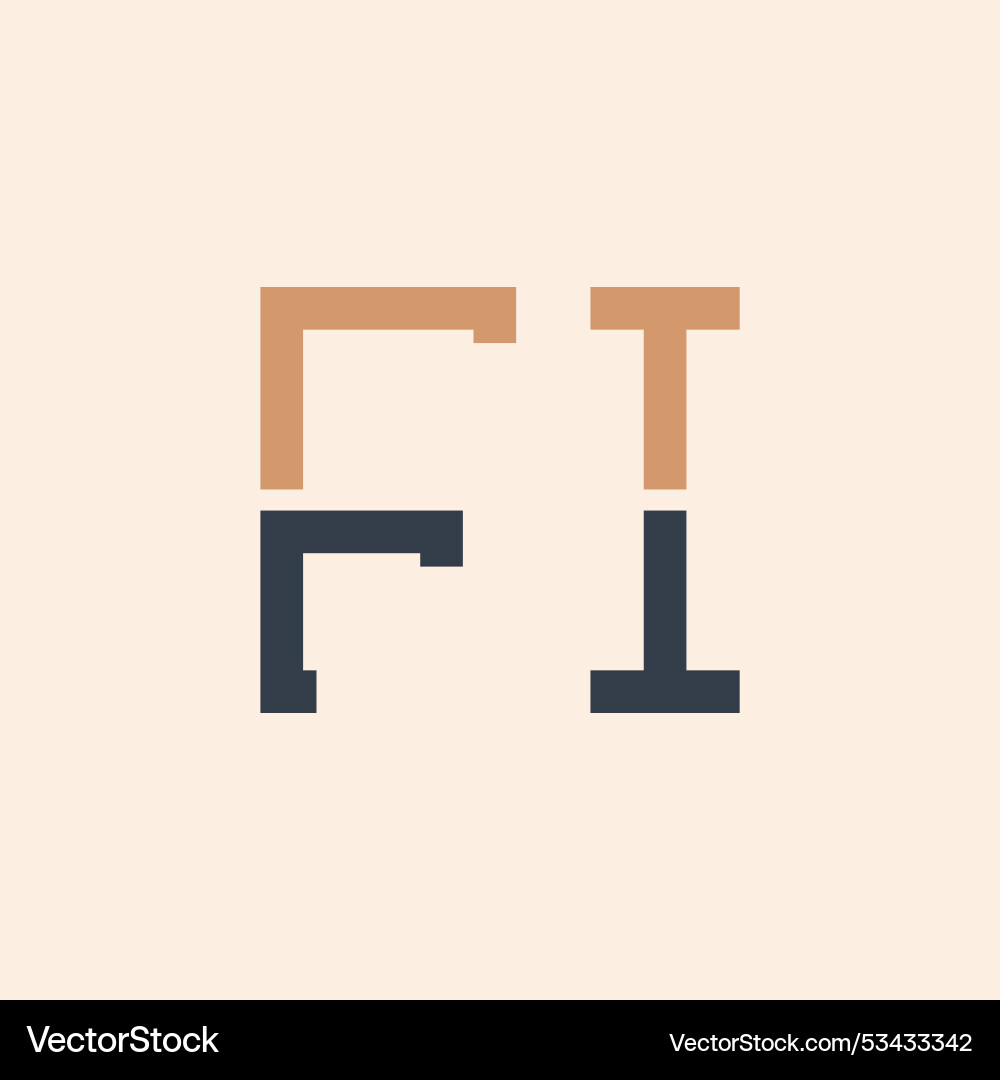 Modern fi letter logo design creative Royalty Free Vector