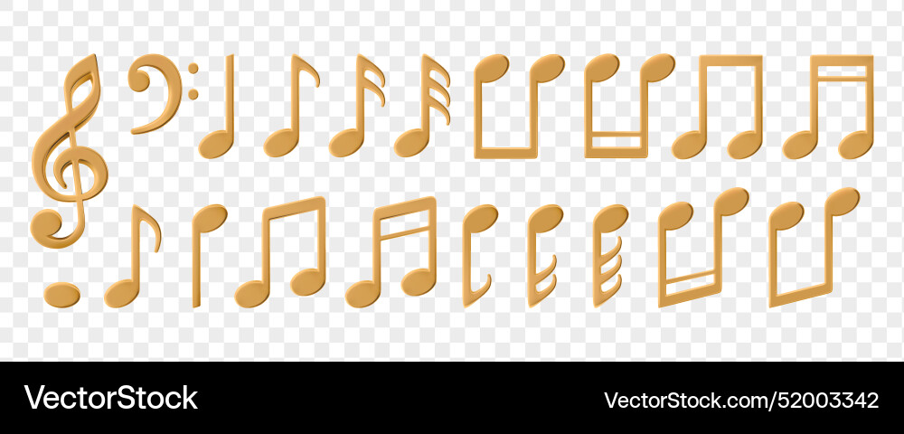 Music elements isolated treble and bass clef Vector Image