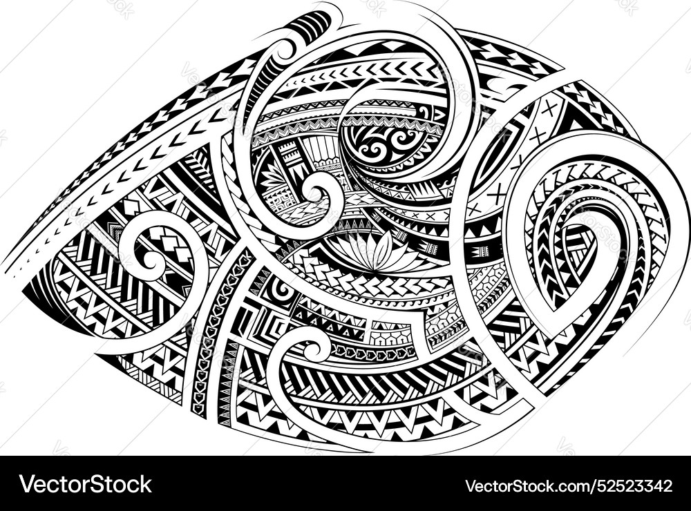 Polynesian style chest tattoo Royalty Free Vector Image